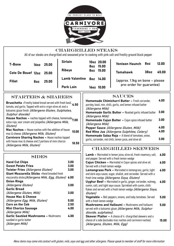 Carnivore - Authentic Steakhouse Experience in the Heart of Derby